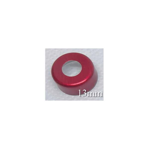 Red 13mm open hole punched vial seals